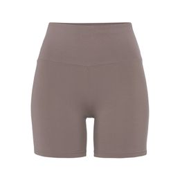 Lascana Damen Shorts, Gr. 44, grau, Single Jersey, Obermaterial: 95% Baumwolle, 5% Elasthan, unifarben, Basic, Hosen, mit breitem B&uuml;ndchen und