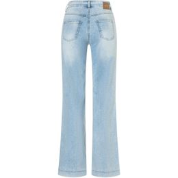 MAC Damen Weite Jeans "DREAM WIDE", blau, Gr. 44, Denim/Jeans, Obermaterial: 75% Baumwolle, 12% Modal, 9% Polyester, 4% Elasthan, Jeans, mit weitem