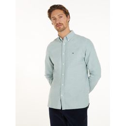 Tommy Hilfiger Herren Langarmhemd "SOLID HERITAGE OXFORD Regular Fit", gr&uuml;n, Gr. S, Web, Obermaterial: 100% Baumwolle, Hemden, Regular Fit Oxford