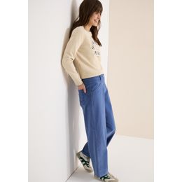 Cecil Damen Cordhosecoal blau, Gr. 33, unifarben, Web, 98% Baumwolle, 2% Elasthan, Hosen, in Cord-Optik