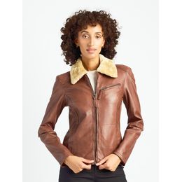 Maze Damen Lederjacke "Morelia", braun, Gr. S, Obermaterial: 100% Lammleder. Futter: 100% Baumwolle. &Auml;rmelfutter: 100% Polyester, Jacken