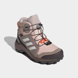 Wanderschuh adidas terrex "TERREX MID GORE-TEX", Kinder, Gr. 38, blupnk, owei&szlig;, chabrn, Synthetik, Textil, Schuhe Wanderschuh, wasserdicht dank Gore-Tex Membrane