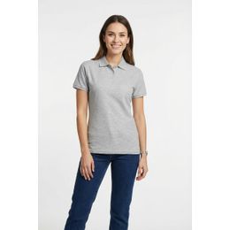 Poloshirt Fruit of the Loom "Lady-Fit Premium Polo", Damen, Gr. XL (42), grau (graumeliert), Piqu&eacute;, Obermaterial: 100% Baumwolle, meliert, Basic, sehr figurbetont h&uuml;ftbedeckend, Rundhals, Rippstrickb&uuml;ndchen, Shirts Poloshirt, Sommershirt, unifarben, aus reiner Baumwolle