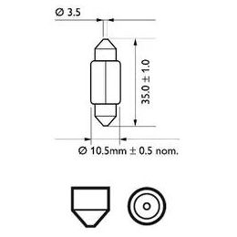 Philips Gl&uuml;hlampe, Kennzeichenleuchte 12844cp Soffittenlampe f&uuml;r VOLVO IVECO DAF FORD VAUXHALL FERRARI BMW MERCEDES-BENZ VW ASTON MARTIN MAN TOYOTA G