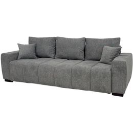 Schlafsofa Home Affaire "Bello", grau, B:239cm, 100% Polyester, Sofas, Schlafsofa, mit Bettfunktion, Bettkasten, Frei im Raum stellbar, Federkern