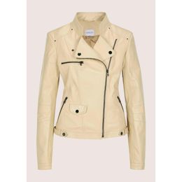 Madeleine Mode MADELEINE Damen Lederjacke "Lederjacke Kurzjacke mit gl&auml;nzender Oberfl&auml;che", wei&szlig;, Modern, Gr. 42, Obermaterial: 100% Lammnappaleder LANA., Jacken,
