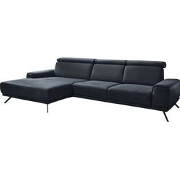 Ecksofa DIE PLANBAR "PN-EM22041 L-Form", blau (nightblau), B:335cm H:89cm T:188cm, Sofas, Ecksofa, wahlweise motorisches Canape oder Sitztiefenverstellung