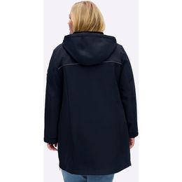 sheego Damen Softshelljacke, blau, Gr. 56, unifarben, 94% Polyester, 6% Elasthan, Wattierung:100% Polyester, Jacken