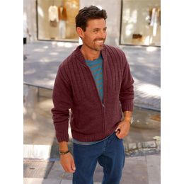 CLASSIC Herren Strickjacke, rot, Gr. 50, unifarben, 50% Polyacryl, 50% Wolle, Strickjacken