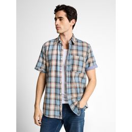 Tom Tailor Herren Kurzarmhemd, bunt, Gr. XXL, kariert, Web, Obermaterial: 100% Baumwolle, Hemden, mit Karo Muster