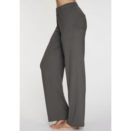 H.I.S. H.I.S Damen Relaxhose, Gr. 36, braun, Obermaterial: 90% Polyester, 10% Elasthan, Basic, Hosen, mit klassisch gerade geschnittenem Bein, Loungewear