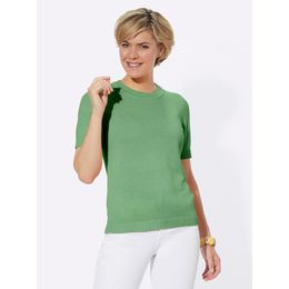 Casual Looks Damen Kurzarmpullover "Pullover", gr&uuml;n, Gr. 50, unifarben, 50% Baumwolle, 50% Polyacryl, Pullover