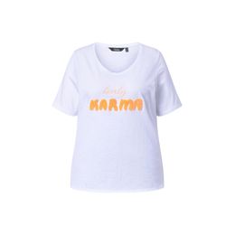 Ulla Popken T-Shirt Damen Gr&ouml;&szlig;e XL/XXL orange / wei&szlig;