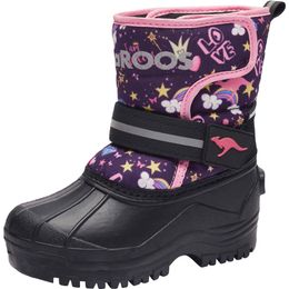 Kangaroos Damen Winterstiefel "K-Shell II", Gr. 33, blau, Synthetik, Textil, Schuhe, Snowboots, Winterboots, Winterschuhe, mit Klettverschluss
