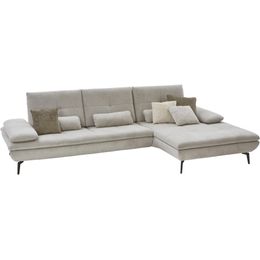 Ecksofa DIE PLANBAR "MP-IN23002 L-Form", beige (cyber ecru), B:322cm H:93cm T:188cm, 100% Recyceltes Polyester, Sofas, Ecksofa, wahlweise mit Armteil- und Sitztiefenverstellung