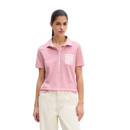 Marc O'Polo Poloshirt MARC O'POLO "mit Material-Mix-Details", Damen, Gr. M, mellow rose, Obermaterial: 100% Baumwolle, unifarben, slim fit, normaler Saum, Shirts
