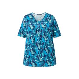 Ulla Popken Shirt Damen Gr&ouml;&szlig;e M/L blau / dunkelblau
