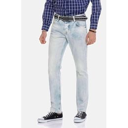 Cipo & Baxx CIPO & BAXX Herren 5-Pocket-Jeans "Jeans", blau, Basic, Gr. 31, unifarben, 98% Baumwolle, 2% Elasthan, Jeans, im Straight Fit