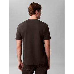 Calvin Klein Herren T-Shirt, braun, Gr. XXL, unifarben, Web, Obermaterial: 100% Baumwolle, Shirts, Regular fit, mit Rundhalsausschnitt
