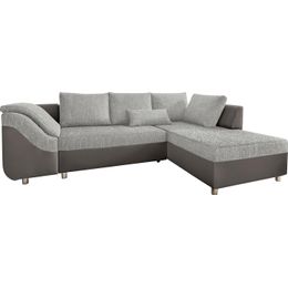 Ecksofa Collection AB "Sally L-Form", grau (anthrazit, hellgrau), B:256cm H:87cm T:165cm, Microfaser PRIMABELLE (100% Polyester) / Struktur (80% Polyester, 20% Acryl);Struktur (80% Polyester, 20% Acryl);Kunstleder SOFTLUX / Struktur (80% Polyester, 20% Acryl);Microfaser PRIMABELLE (100% Polyester) / Cord (100% Polyester), Sofas, Ecksofa, mit und ohne Bettfunktion, inklusive loser R&uuml;cken- und Zierk