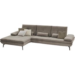 Ecksofa DIE PLANBAR "MP-IN23002 L-Form", grau (cyber mandel), B:322cm H:93cm T:188cm, 100% Recyceltes Polyester, Sofas, Ecksofa, wahlweise mit Armteil- und Sitztiefenverstellung