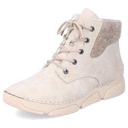 Winterboots Rieker, Damen, Gr. 37, creme, Filz, Lederimitat, Schuhe Winterboots, mit weichem Filzrand