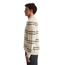 Marc O'Polo MARC O'POLO Herren Cardigan "mit spannendem Struktur-Mix", beige, Gr. L, kariert, Obermaterial: 95% Baumwolle, 5% Polyester, Strickjacken