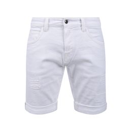 INDICODE Herren Jeansshorts "Jeansshorts IDHallow", wei&szlig;, Gr. L, Obermaterial: 98% Baumwolle CO. 2% Elasthan EL., Jeans