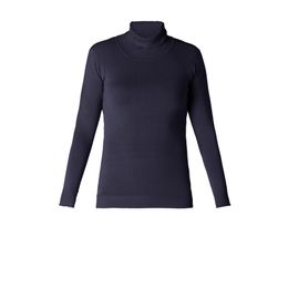 Damen Rollkragenpullover "Yuena", blau, Gr. 50, Base Level Curvy, Strick, Obermaterial: 80% Viskose, 20% Polyamid, Pullover, Feiner Strickpullover