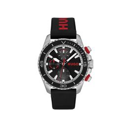 Multifunktionsuhr Hugo "DIVE", schwarz, Armbanduhren, Herren, Multifunktionsuhr, Quarzuhr, Armbanduhr, Herrenuhr, Silikonarmband, analog