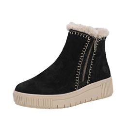 Remonte Damen Winterboots "Elisabeth Hurley-Collection", Gr. 42schwarz, beige, Veloursleder, Schuhe, Winterstiefelette, Plateauboots mit