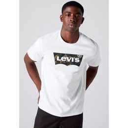Levi's T-Shirt LEVI'S "Batwing Logo Tee", Damen, Gr. S, wei&szlig; (hm ssnl filll wei&szlig;), Jersey, Obermaterial: 100% Baumwolle, bedruckt, normal normal, Rundhals, Shirts T-Shirt, mit Logo-Front-Print