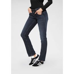 Straight-Jeans Pepe Jeans "GEN", Damen, Gr. 26, L&auml;nge 30, blau (h06 stretch ultra schwarz), Web, Obermaterial: 84% Baumwolle, 14% Polyester, 2% Elasthan, slim fit lang, Jeans Straight-Jeans, in Baumwoll-Qualt&auml;t mit geradem Bein und Doppel-Knopf-Bund