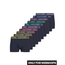 Jack & Jones Boxershorts JACK & JONES "JACLIME SOLID TRUNKS 10 PACK", Herren, Gr. L, 10 Stk., navy blazer, Jersey, Obermaterial: 95% Baumwolle, 5% Elasthan, eng, Unterhosen Boxershorts, Topseller