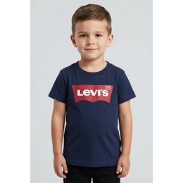 T-Shirt LEVI'S KIDS "BATWING TEE", M&auml;dchen, Gr. 9/74, blau (navy), Single Jersey, Obermaterial: 100% Baumwolle, bedruckt, Basic schmal h&uuml;ftlang, Rundhals, gerader Abschluss, Shirts T-Shirt, Baby UNISEX