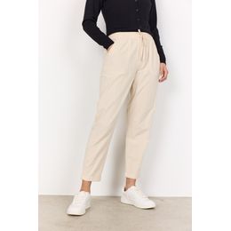 Schlupfhose soyaconcept "SC-CISSIE 10-C", Damen, Gr. S, N-Gr, beige (sand), Web, Obermaterial: 100% Baumwolle, unifarben, kn&ouml;chelfrei, Hosen Schlupfhose, leichte Sommerhose aus Baumwolle in Leinenoptik