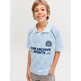 Jack & Jones Jack & Jones Junior Poloshirt 'JCOBreeze Football' Jungen Gr&ouml;&szlig;e 152 navy / hellblau