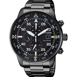 Chronograph Citizen, schwarz, Armbanduhren, Herren, Chronograph, Armbanduhr, Herrenuhr, Solar, Stoppfunktion, Edelstahlarmband