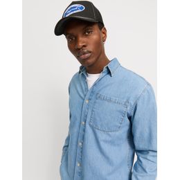 Jack & Jones JACK & JONES Herren Jeanshemd "JJICREEK JJSHIRT L/S AKM 596 NOOS", blau, Gr. M, unifarben, Web, Obermaterial: 100% Baumwolle, Hemden