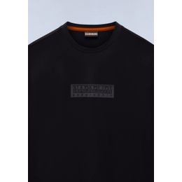 T-Shirt Napapijri "BOX LOGO", Herren, Gr. L, schwarz beauty, Jersey, Obermaterial: 100% Baumwolle, normal, Rundhals, Shirts T-Shirt, f&uuml;r sportliche Aktivit&auml;ten, Kurzarmdesign, Rundhalsausschnitt