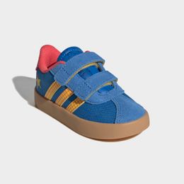 M&auml;dchen Sneaker "VL COURT WOODY CF I", adidas Sportswear, Gr. 23, blau, Synthetik, Textil, Schuhe, Design auf den Spuren des adidas Samba, f&uuml;r Kinder