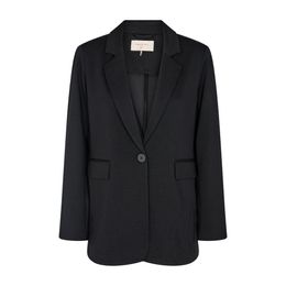 Freequent Damen Jackenblazer "FQNANNI", schwarz, Gr. XL, unifarben, Web, Obermaterial: 73% Polyester, 24% Viskose, 3% Elasthan, Blazer, mit