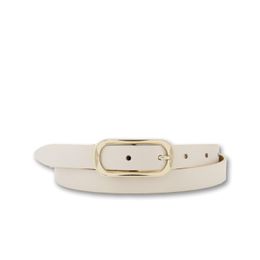 Bernd G&ouml;tz BERND G&Ouml;TZ Damen Lederg&uuml;rtel "Lederg&uuml;rtel mit ovaler Goldschlie&szlig;e im schmalen Stil", beige, Gr. 90, Rindsleder, G&uuml;rtel