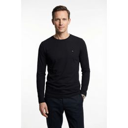 Tommy Hilfiger Big & Tall Longsleeve "BT-STRETCH SLIM FIT TEE-B mit Rundhals und Logo", Herren, Gr. 3XL, schwarz, Single Jersey, Obermaterial: 95% Baumwolle, 4% Elasthan, 1% sonstige Fasern, TOMMY HILFIGER BIG & TALL, Basic, slim fit, Rundhals, Shirts Longsleeve, unifarben, casual, slim fit, Baumwollmix, Rundhals, gro&szlig;e Gr&ouml;&szlig;en