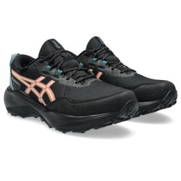 Trailrunningschuh asics "GEL-VENTURE 11 WP", Damen, Gr. 37,5, schwarz, apricot crush, Synthetik, Schuhe Trailrunningschuh, wasserdicht