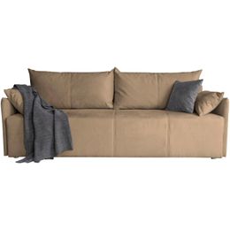 Schlafsofa Collection AB, beige (sand), B:216cm H:84cm T:94cm, 100% Polyester, Sofas, Schlafsofa
