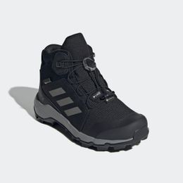 Wanderschuh adidas terrex "TERREX MID GORE-TEX", Jungen, Gr. 37, schwarz (core schwarz, grau three, core schwarz), Synthetik, Textil, Schuhe Wanderschuh, wasserdicht dank Gore-Tex Membrane, Topseller