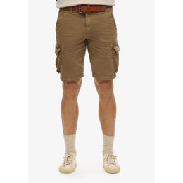 Superdry Damen Cargobermudas "CORE CARGO SHORT", gr&uuml;n, Gr. 38, unifarben, Web, Obermaterial: 97% Baumwolle, 3% Elasthan, Hosen