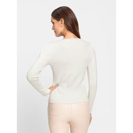 Heine Damen V-Ausschnitt-Pullover "Pullover", beige, Gr. 38, unifarben, 50% Viskose, 28% Polyester, 22% Polyamid, Pullover