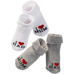 Vivance M&auml;dchen Umschlagsocken "Baumwolls&ouml;ckchen f&uuml;r Neugeborenen, Baby, Kinder, Home Socken Geschenk", Gr. 19, grau, Baumwolle, Baumwollmischung,